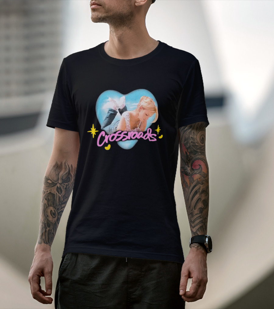 Crossroads Airbrush Heart Design With Woman And Stars T-Shirt