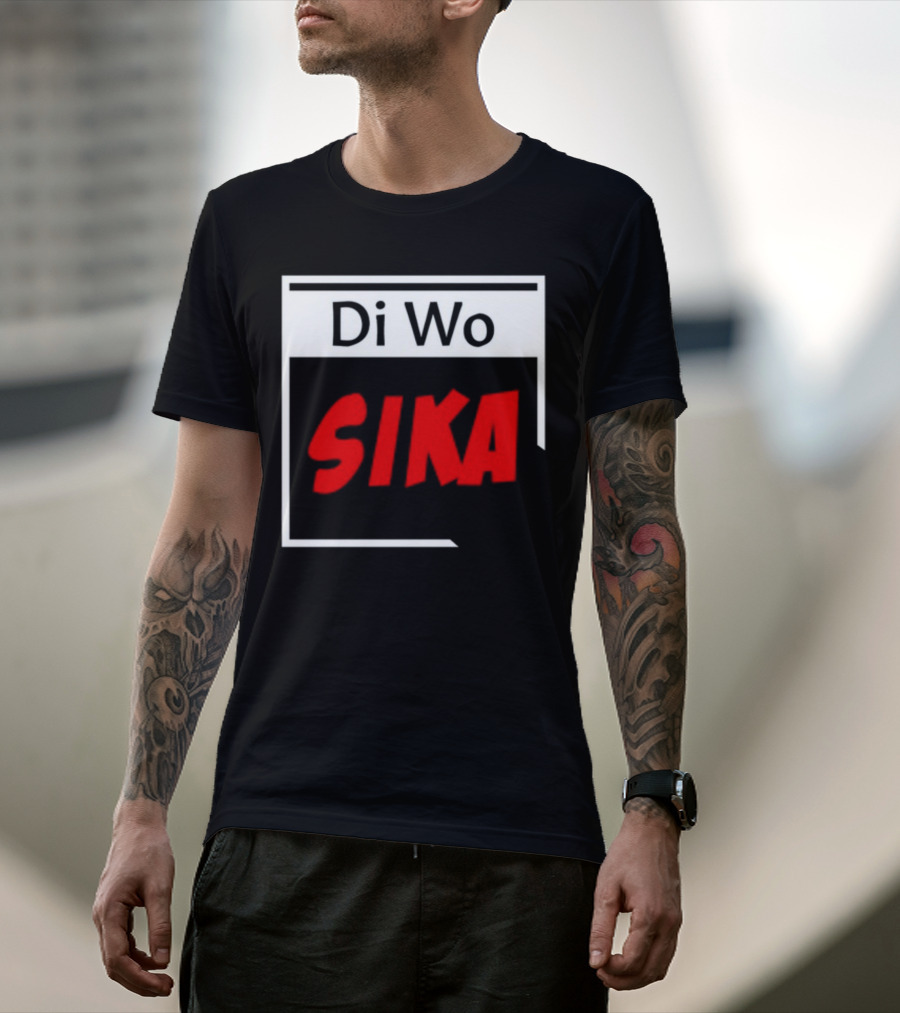 Di Wo Sika Bold Modern Text Block T-Shirt
