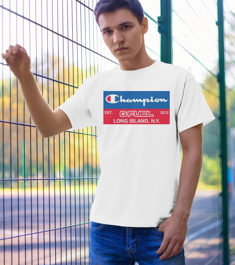 Champion Gfuel Est. 2012 Long Island N.Y T-Shirt