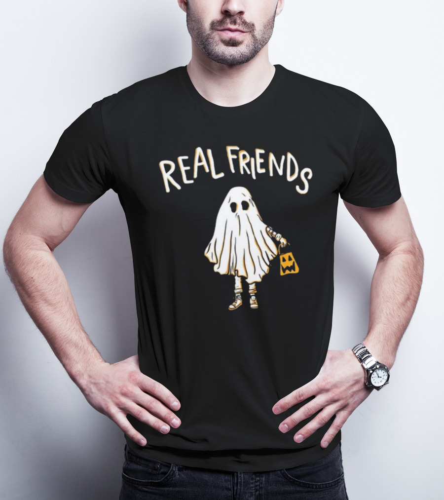 Real Friends Ghost Halloween Trick Or Treat T-Shirt