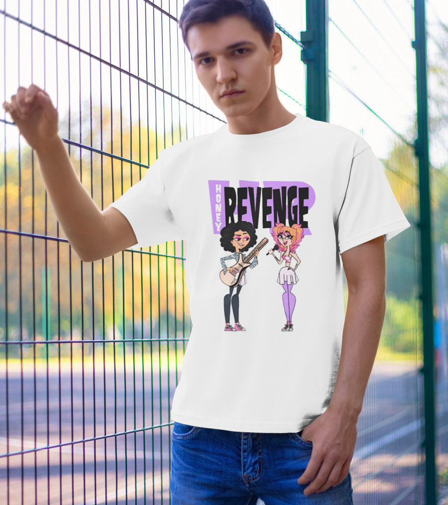 Honey Revenge Characters With Guitar And Microphone Lavender Dust T-Shirt