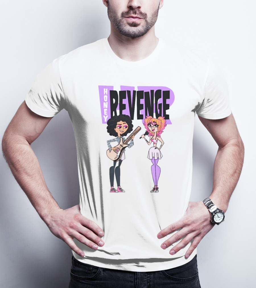Honey Revenge Characters With Guitar And Microphone Lavender Dust T-Shirt