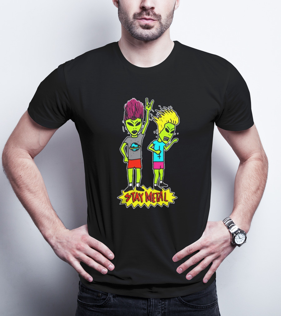 Teen Hearts Green Aliens Stay Metal Mohawk T-Shirt