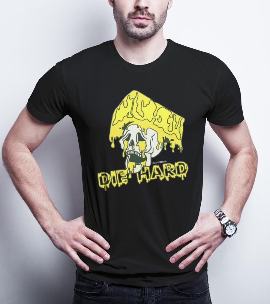 Die Hard Cheesehead Melting Skull T-Shirt