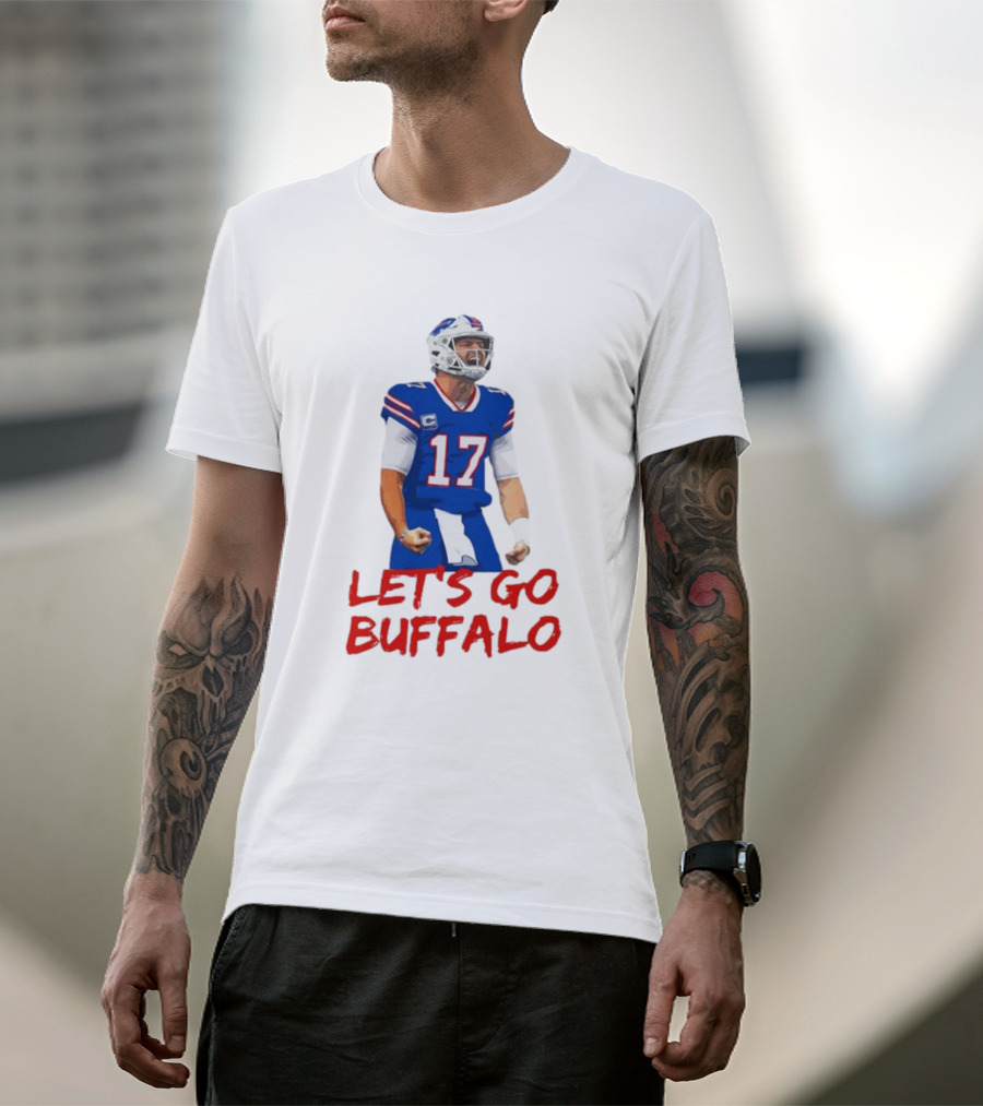 VictoryShirtsStore Josh Allen 17 Let's Go Buffalo Football Player T-Shirt
