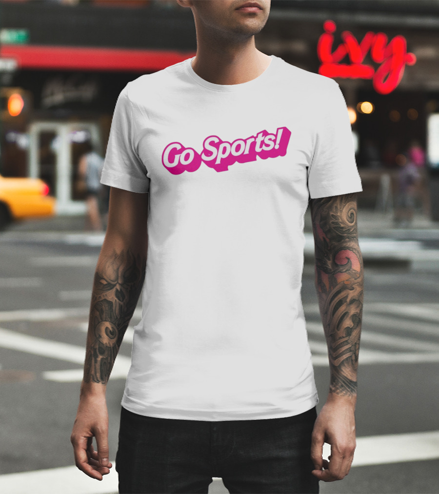 Go Sports Barbie Logo Style Text Playful Pink T-Shirt