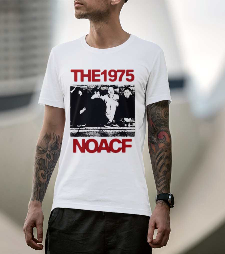 The 1975 NOACF Photo Black And White Group Image T-Shirt