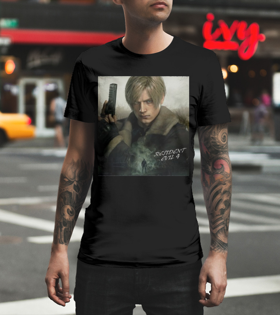 Resident Evil 4 Leon Kennedy Heroic Stance T-Shirt