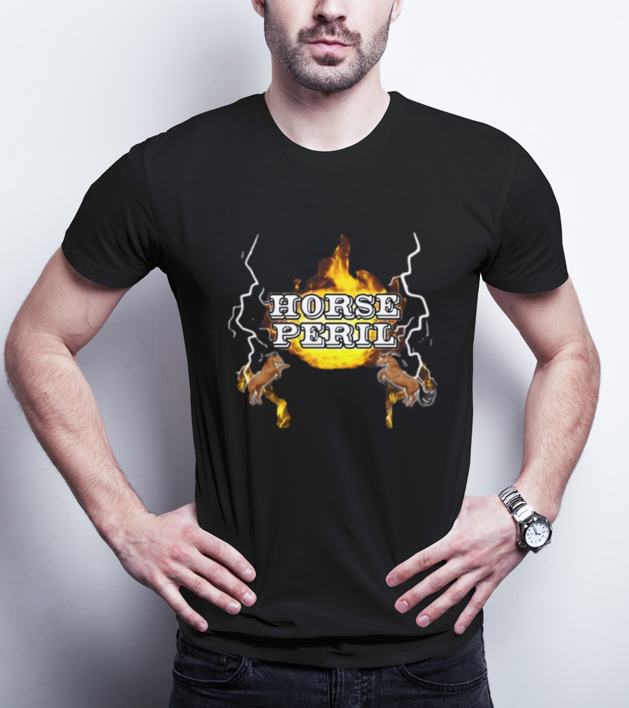 Horse Peril Flames And Lightning With Horses T-Shirt