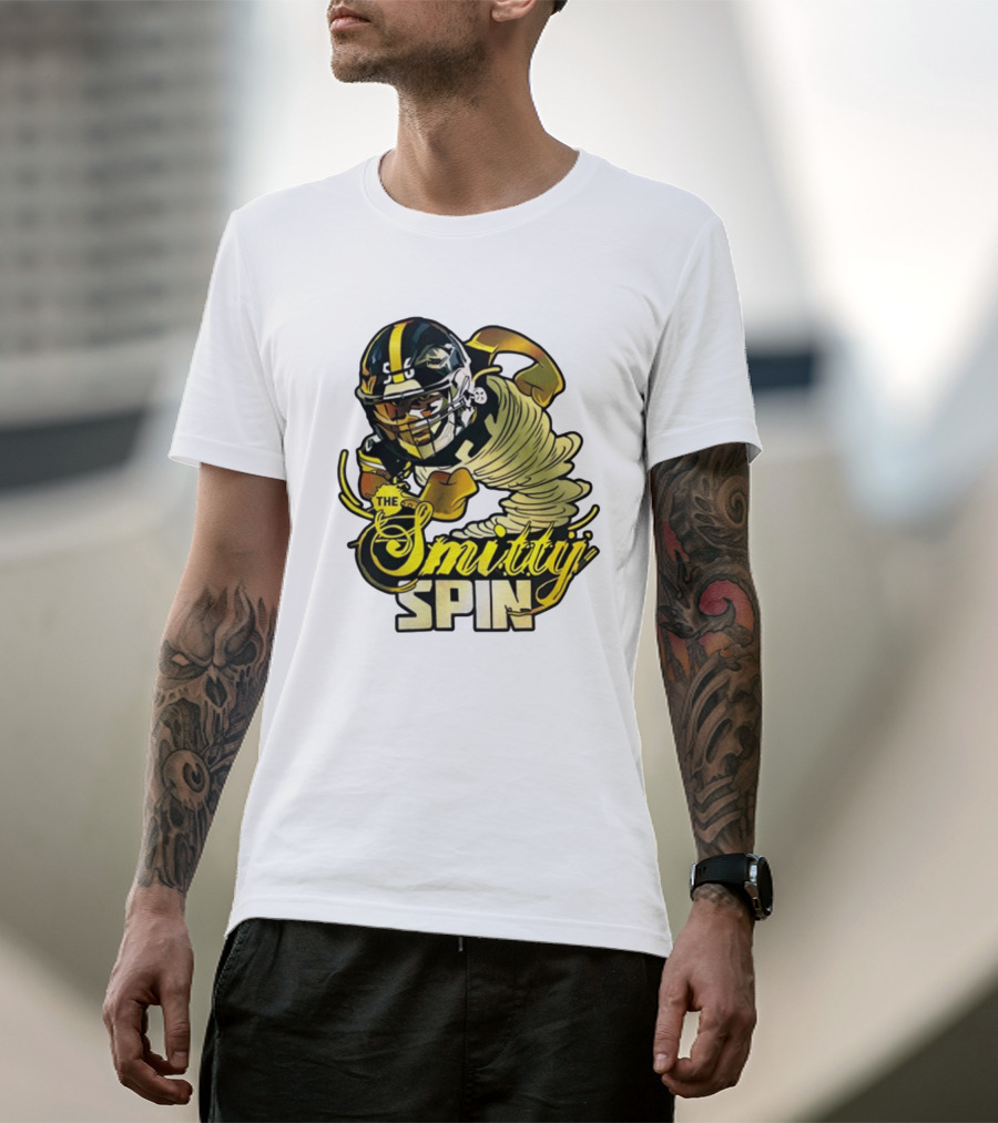 The Smitty Spin Football Player Iconic Action T-Shirt