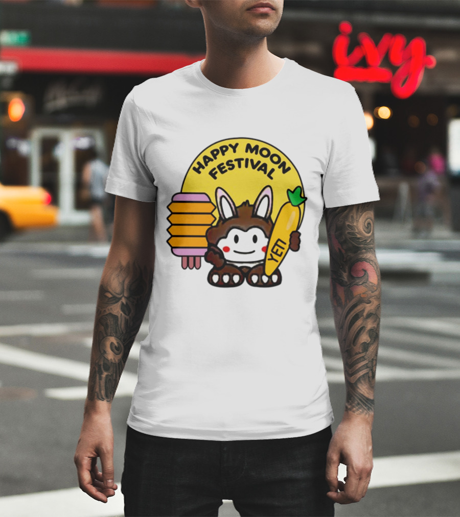 Rockstar Games Happy Moon Festival Yeti Lantern Rabbit T-Shirt