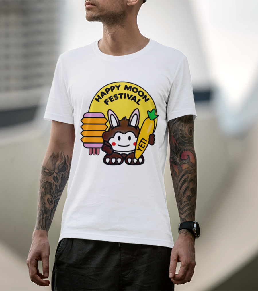 Rockstar Games Happy Moon Festival Yeti Lantern Rabbit T-Shirt