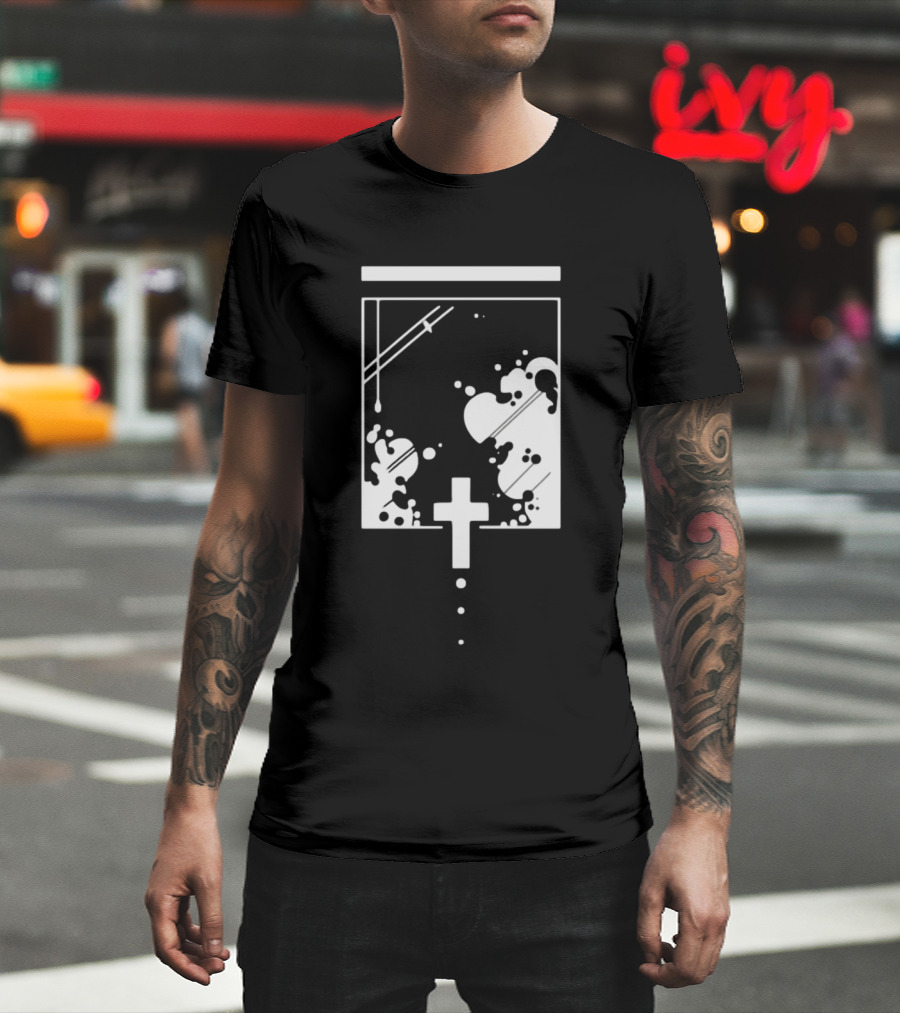Kuro Casual Drip Infusion Symbol With Cross T-Shirt