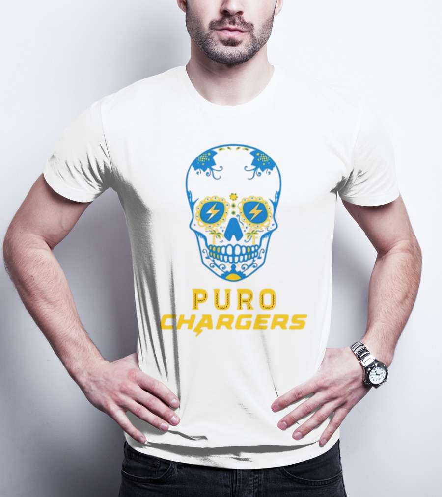 Puro Chargers Skull Lightning Bolt T-Shirt