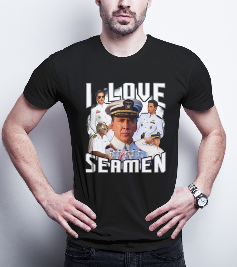I Love Seamen Captain And Crew Collage T-Shirt