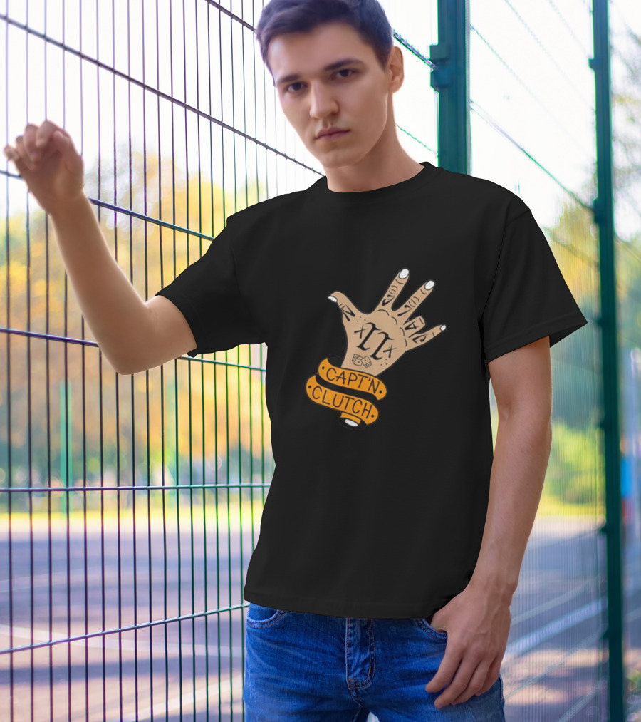 My Business Man Capt'n Clutch Hand Tattoo Numerals Banner T-Shirt