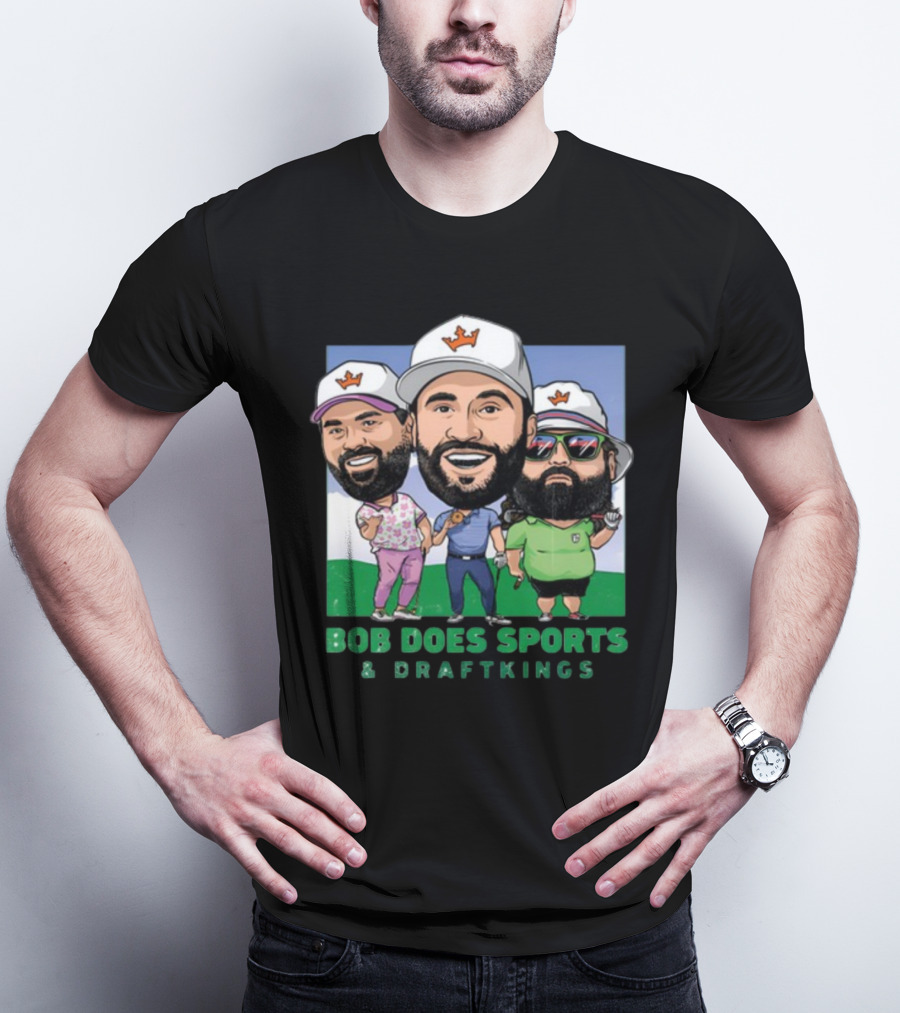 Bob Does Sports And DraftKings Golf Cartoon Collaboration T-Shirt