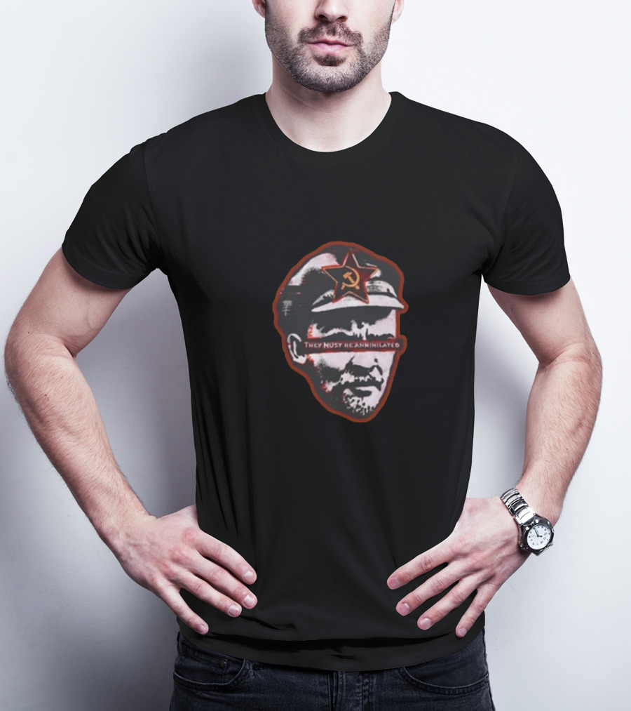 They Must Be Annihilated Soviet Star Lenin Bust Unwokeart Zine T-Shirt