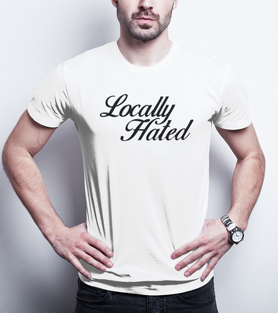 Denye Locally Hated Bold Calligraphy T-Shirt