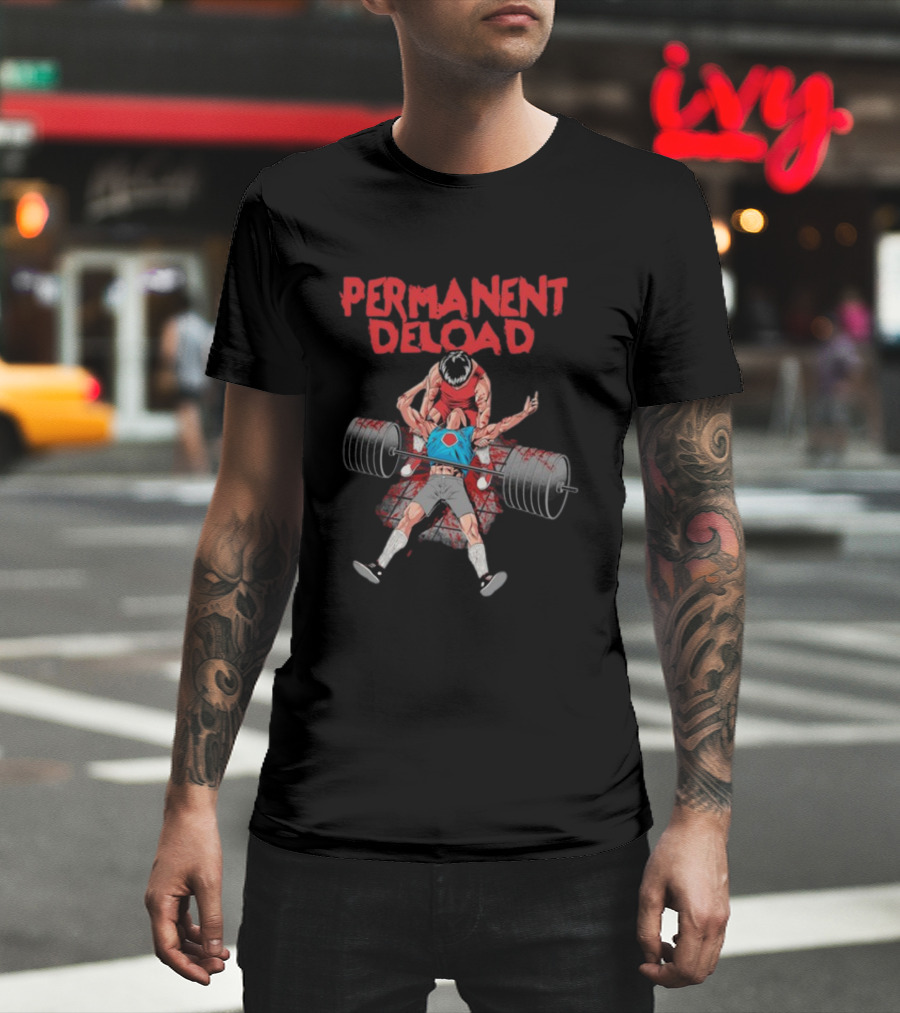 PERMANENT DELOAD Raskolapparel Gym Workout Motivation T-Shirt