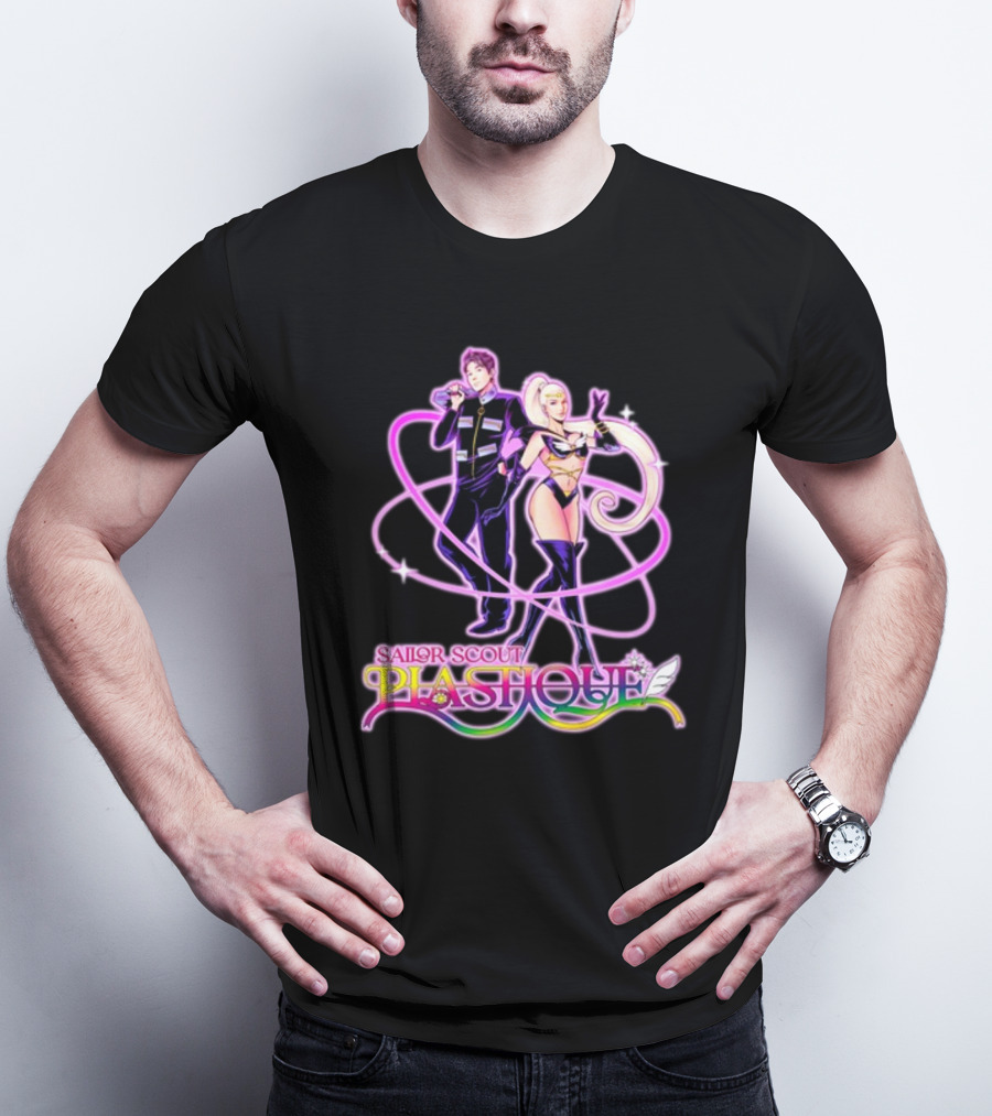 Sailor Scout Plashole Neon Anime Duo T-Shirt