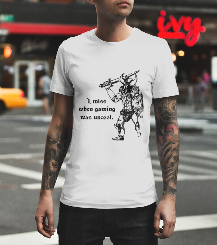 Hyperborean Heretic I Miss When Gaming Was Uncool Barbarian Warrior Vintage Nostalgia T-Shirt