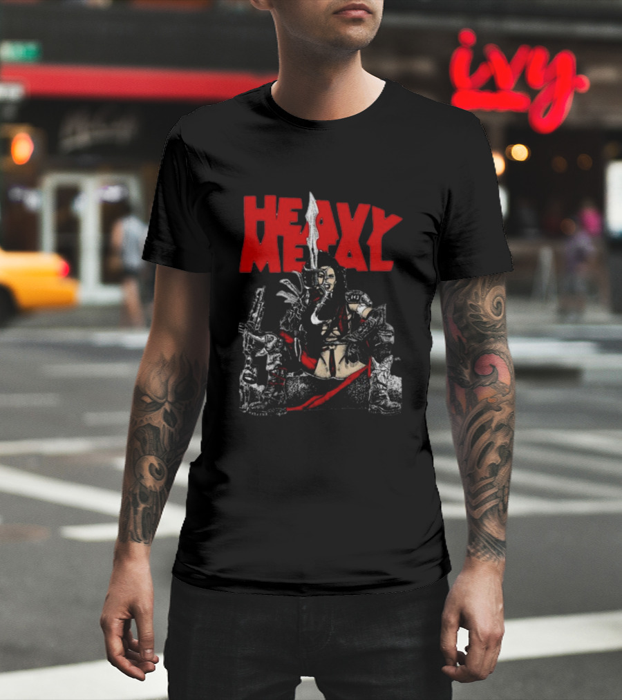 Heavy Metal Warrior With Weapons And Armor T-Shirt
