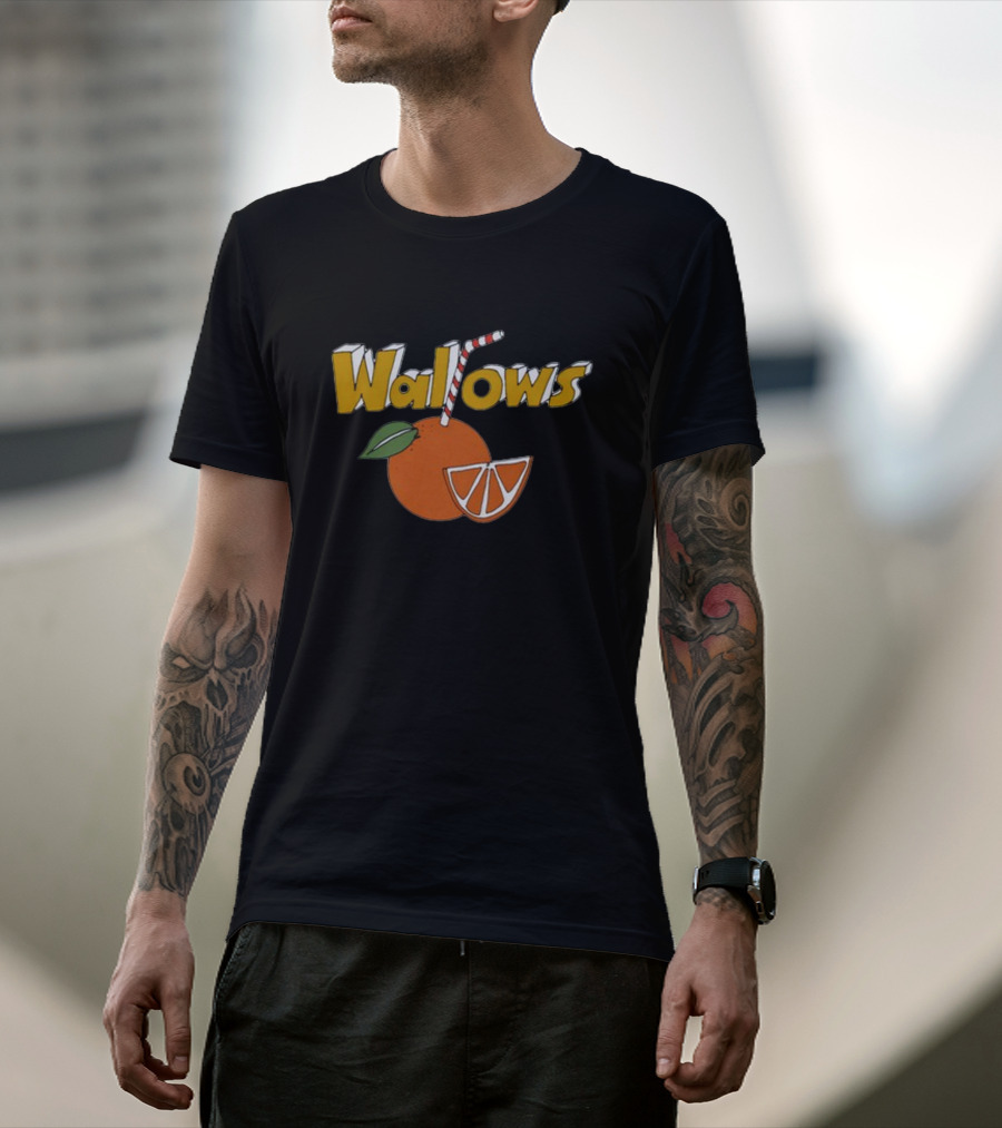 Wallows Orange Juice Stripe Straw T-Shirt