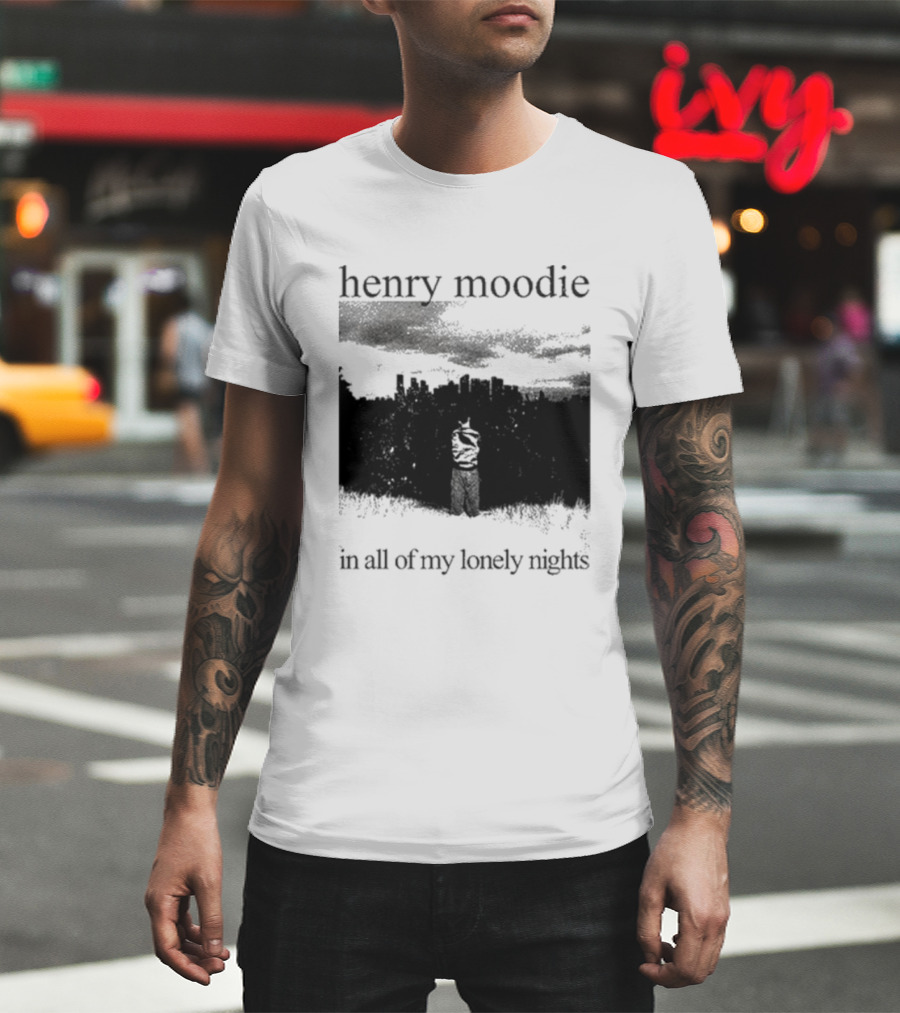 Henry Moodie In All Of My Lonely Nights Dark Skyline Scene T-Shirt
