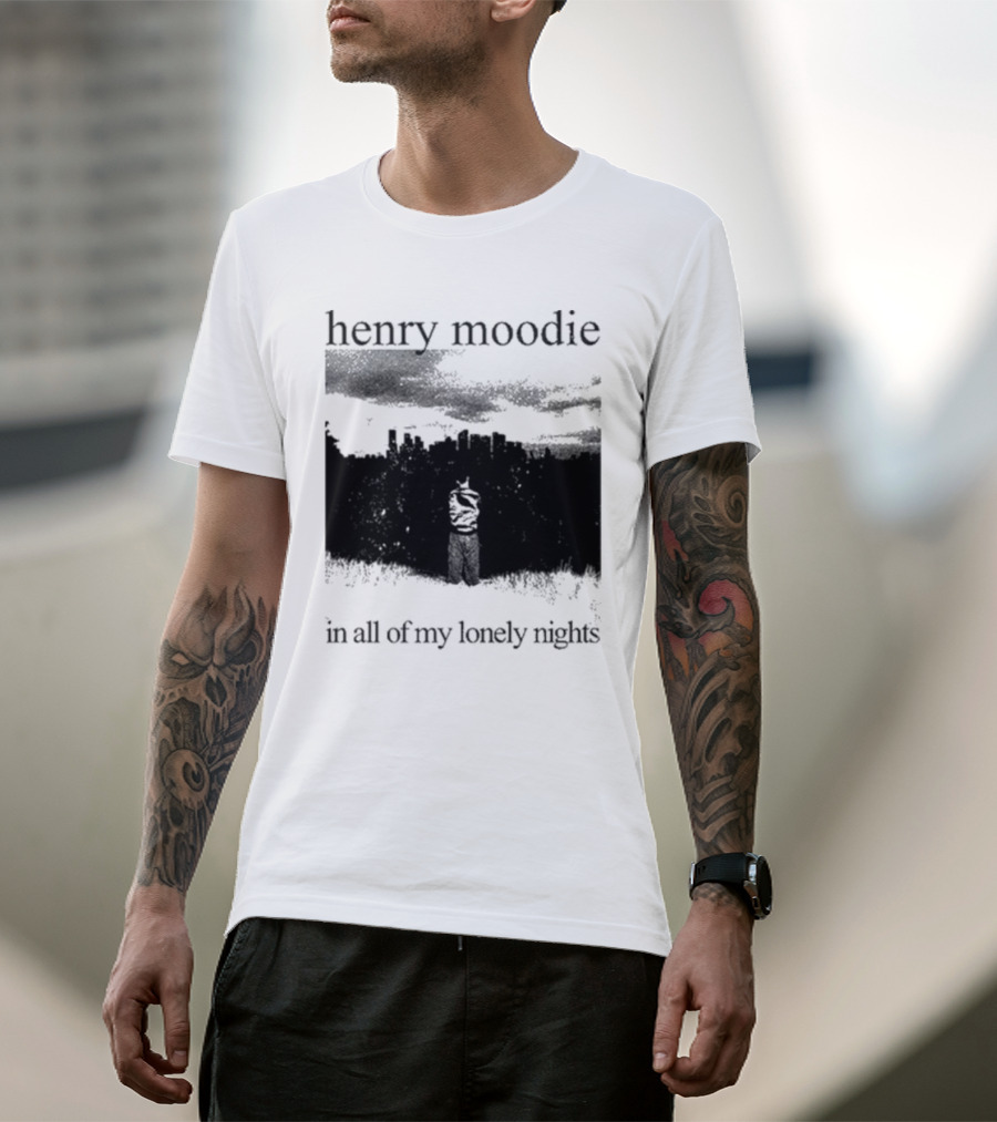 Henry Moodie In All Of My Lonely Nights Dark Skyline Scene T-Shirt