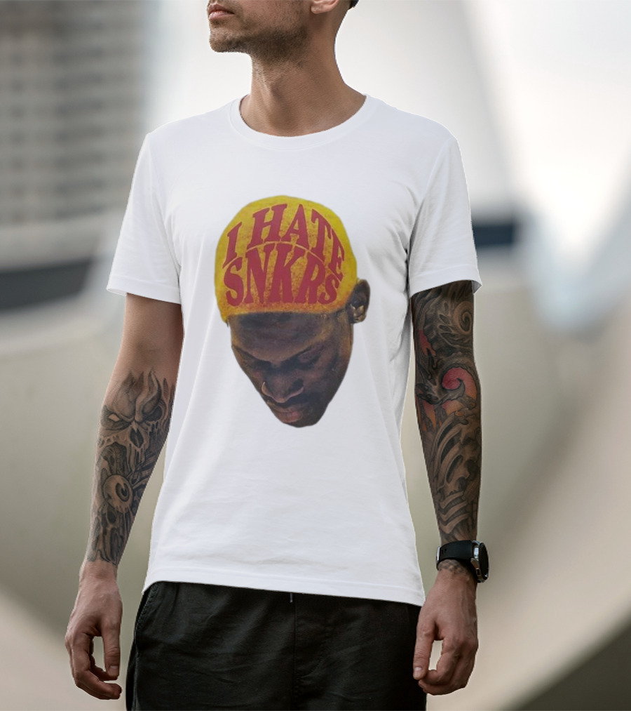 I Hate Snkrs Retro Style Bold Text On Yellow Hat T-Shirt