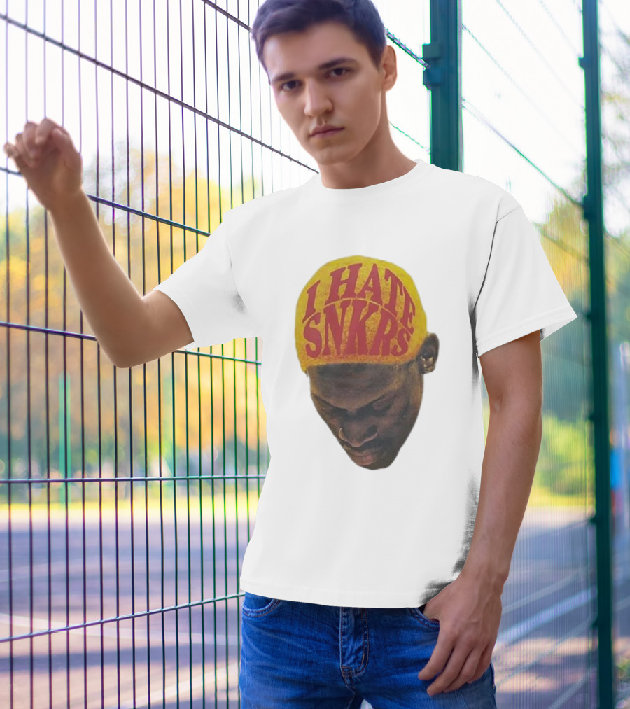 I Hate Snkrs Retro Style Bold Text On Yellow Hat T-Shirt