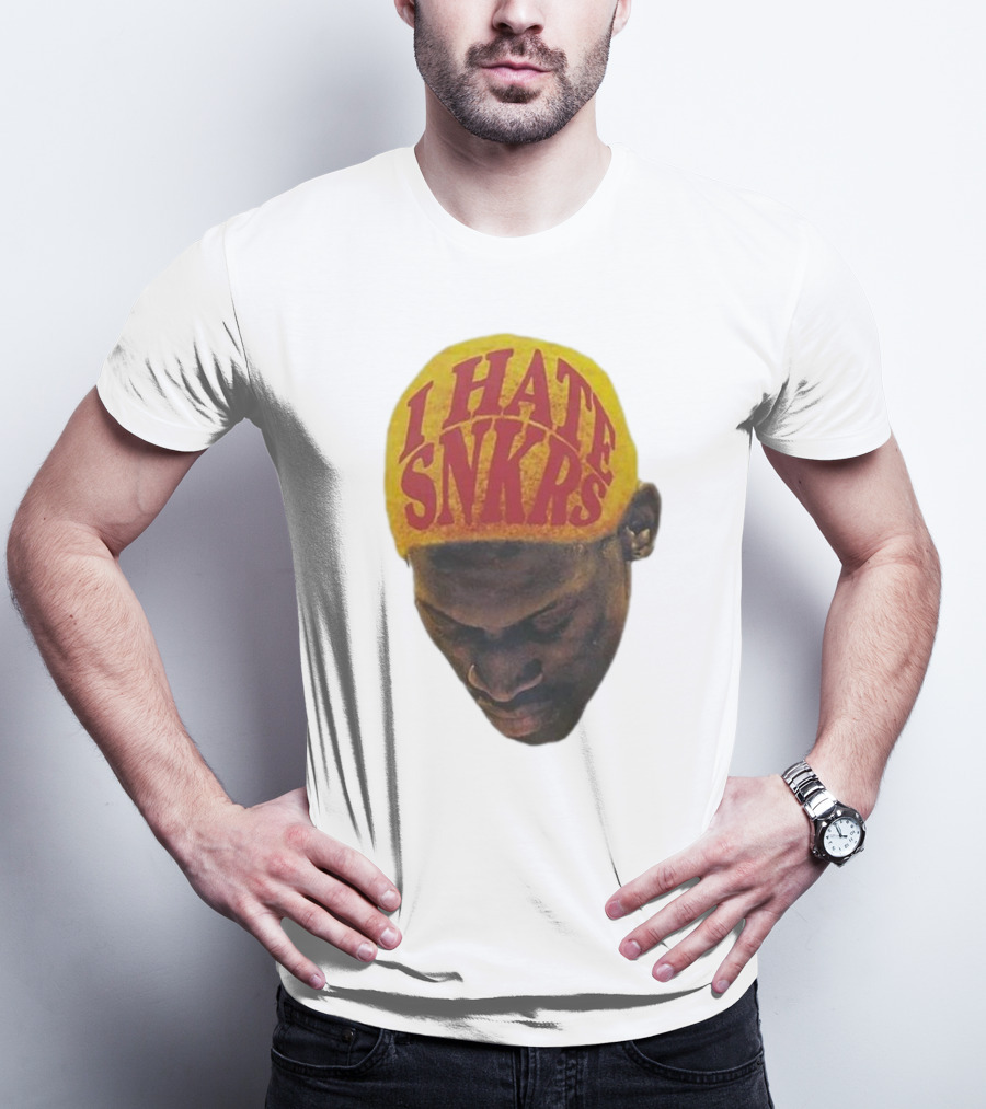 I Hate Snkrs Retro Style Bold Text On Yellow Hat T-Shirt