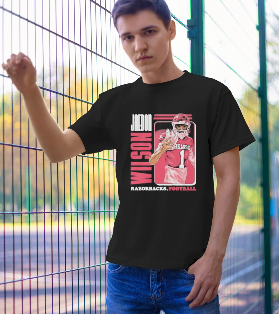 Jaedon Wilson Arkansas Razorbacks Football Cartoon Player T-Shirt