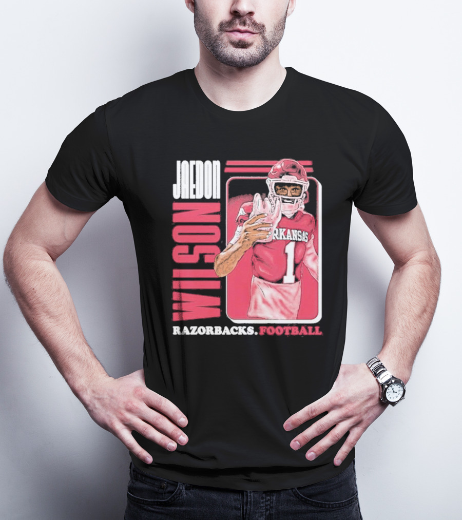 Jaedon Wilson Arkansas Razorbacks Football Cartoon Player T-Shirt