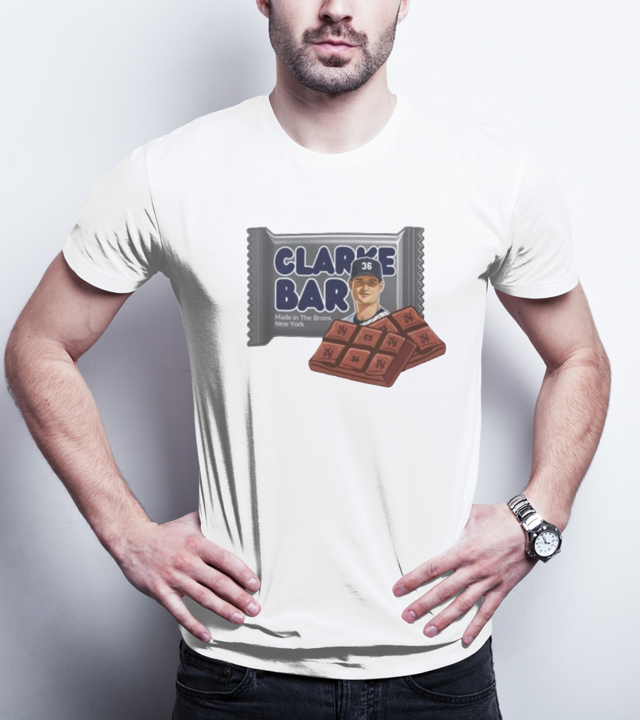 Clarke Bar Made In The Bronx New York Chocolate Baseball 36 Yankees CS T-Shirt