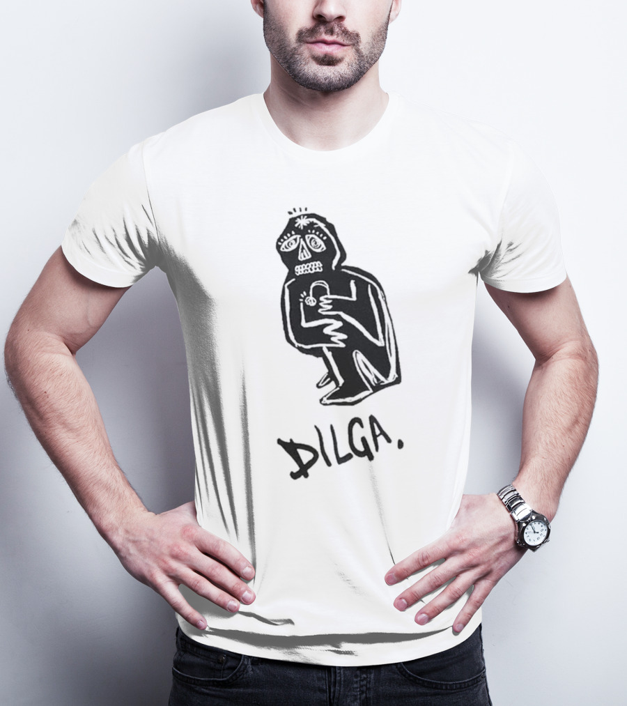 DILGA Boxy Character Holding Lock T-Shirt