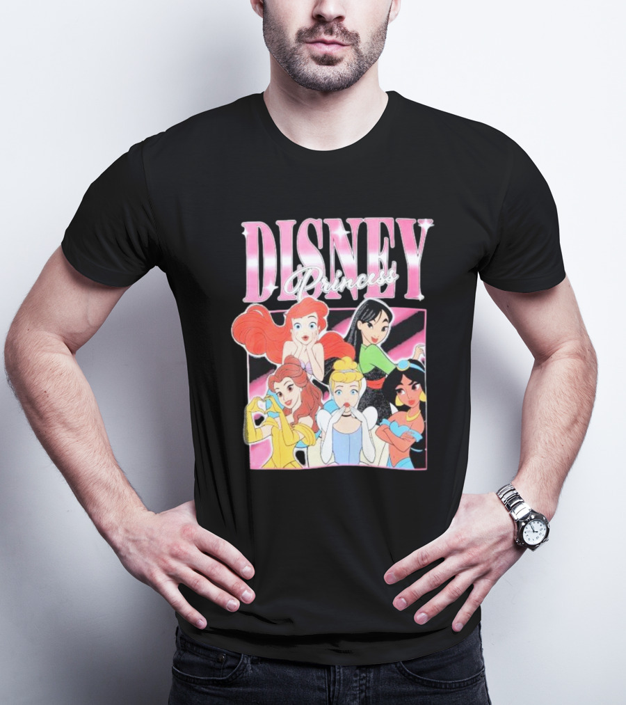 Disney Princess Group Ariel Belle Cinderella Jasmine Mulan T-Shirt