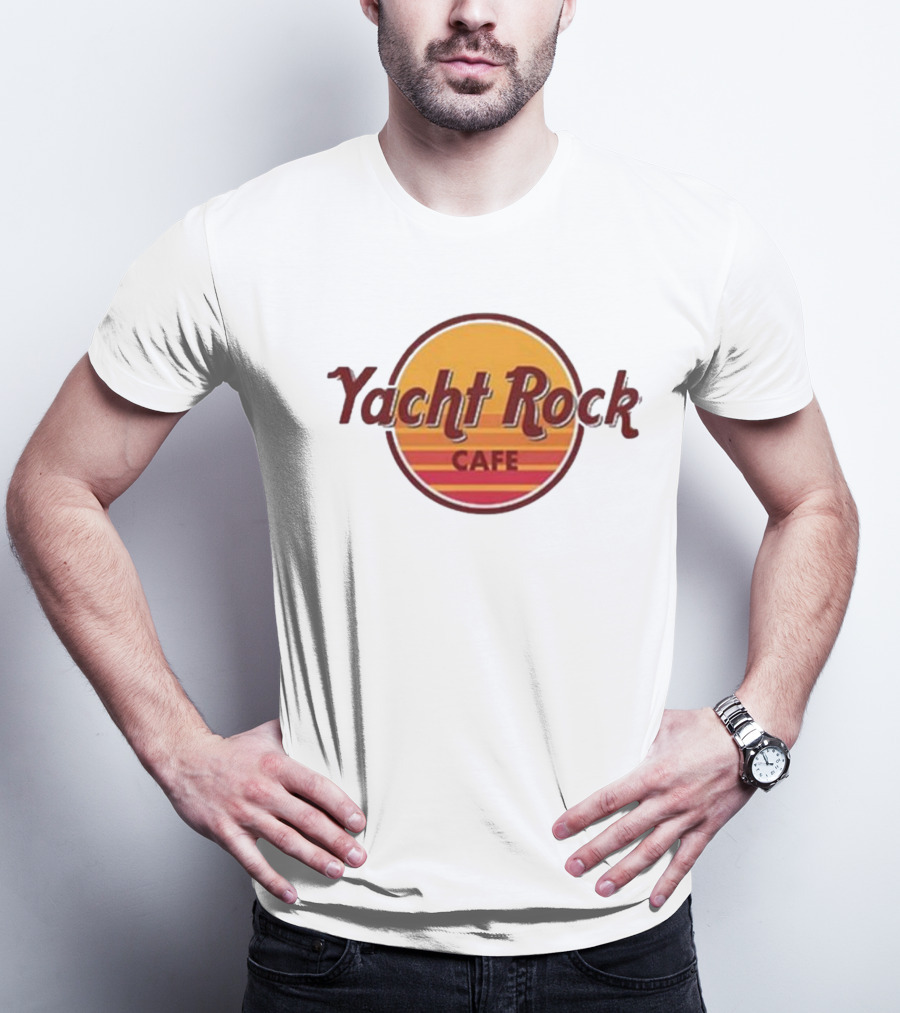 Yacht Rock Cafe Retro Sunset Circle T-Shirt