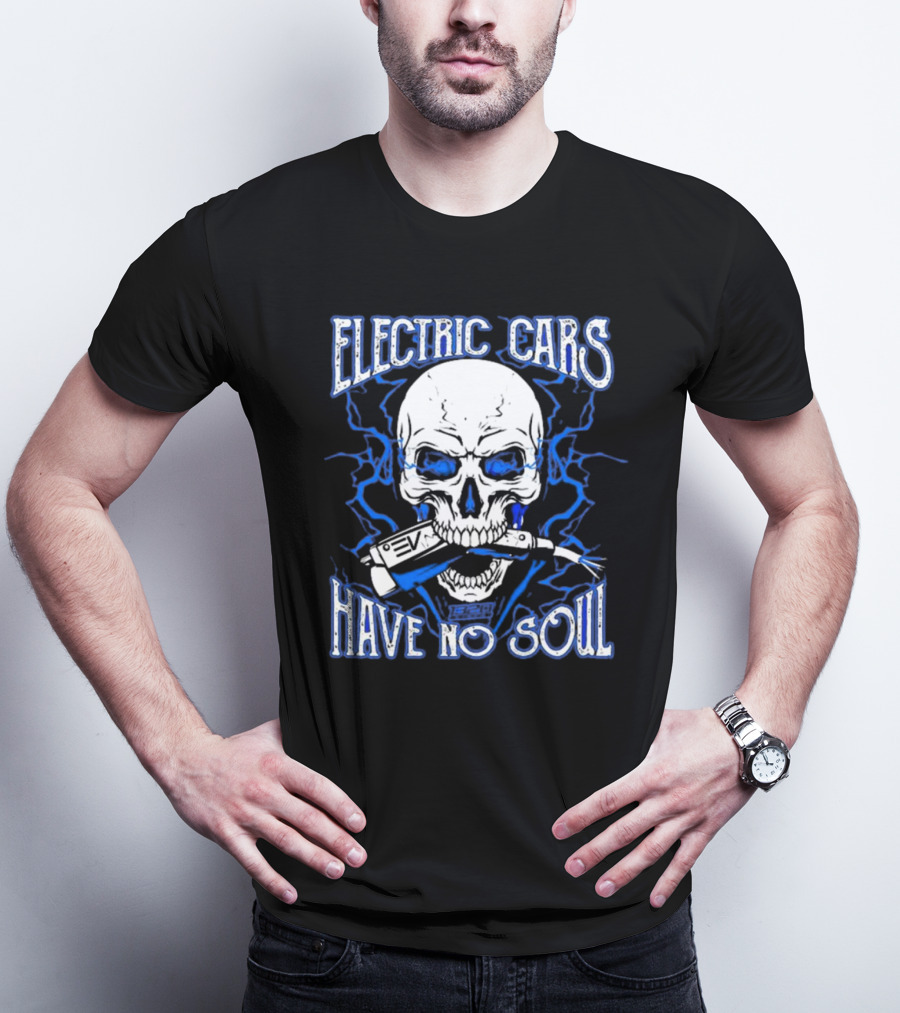 1320VIDEO Electric Cars Have No Soul Skull With EV Charger 2.0 T-Shirt