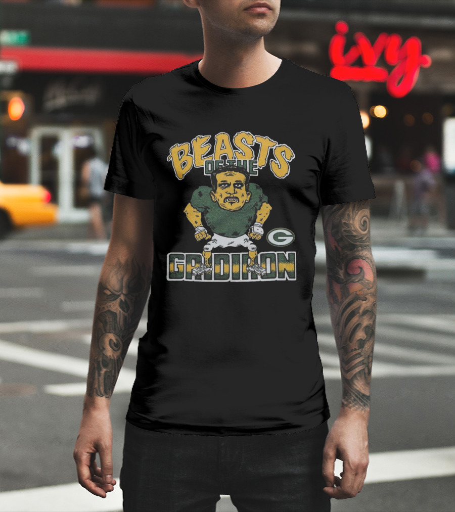 Green Bay Packers Beasts Of The Gridiron Football Player T-Shirt