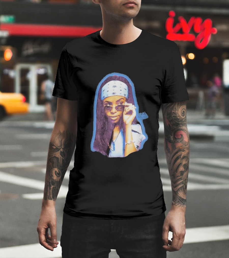 Zayn Malik Aaliyah Bandana Sunglasses Airbrush Purple T-Shirt