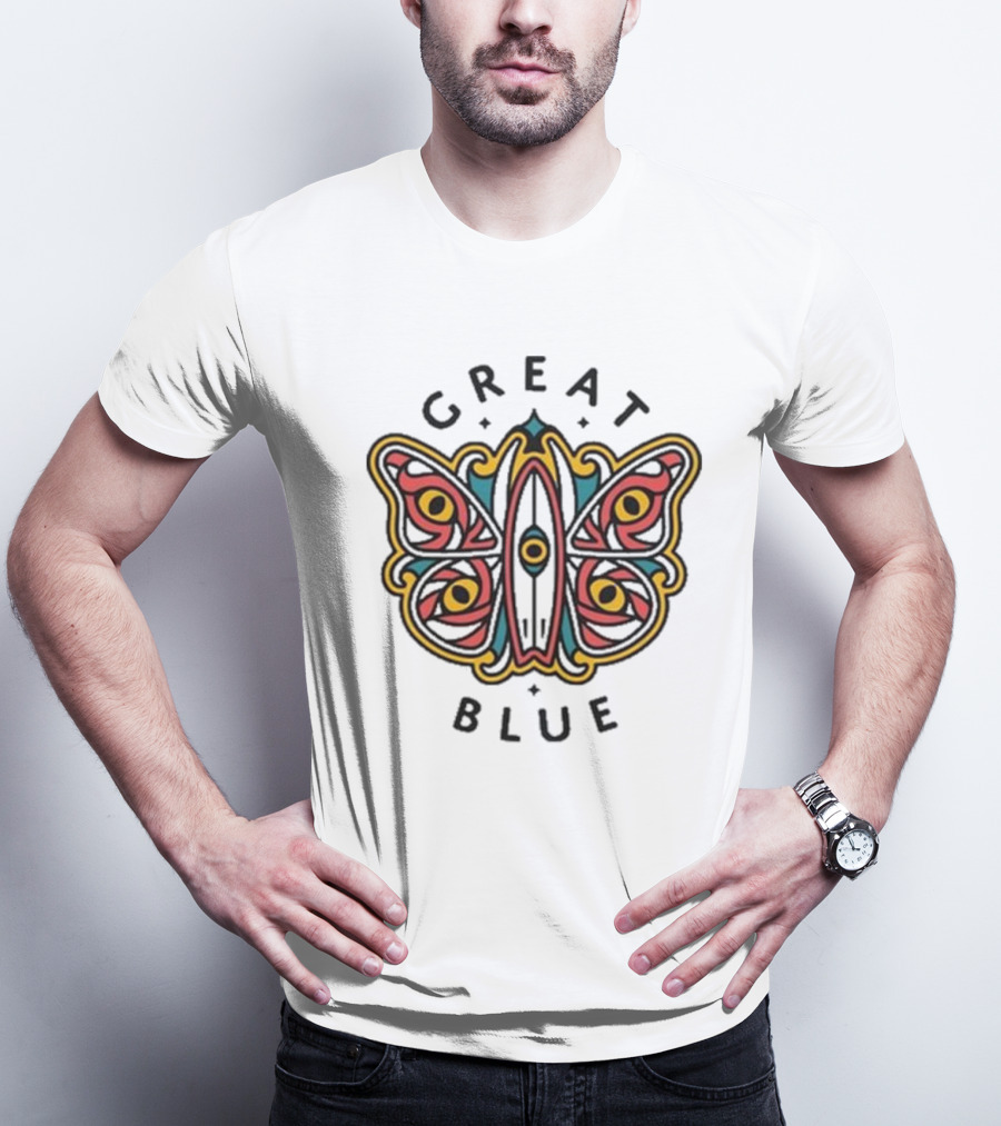 Great Blue Peter Anspach Wave Jammer Butterfly T-Shirt