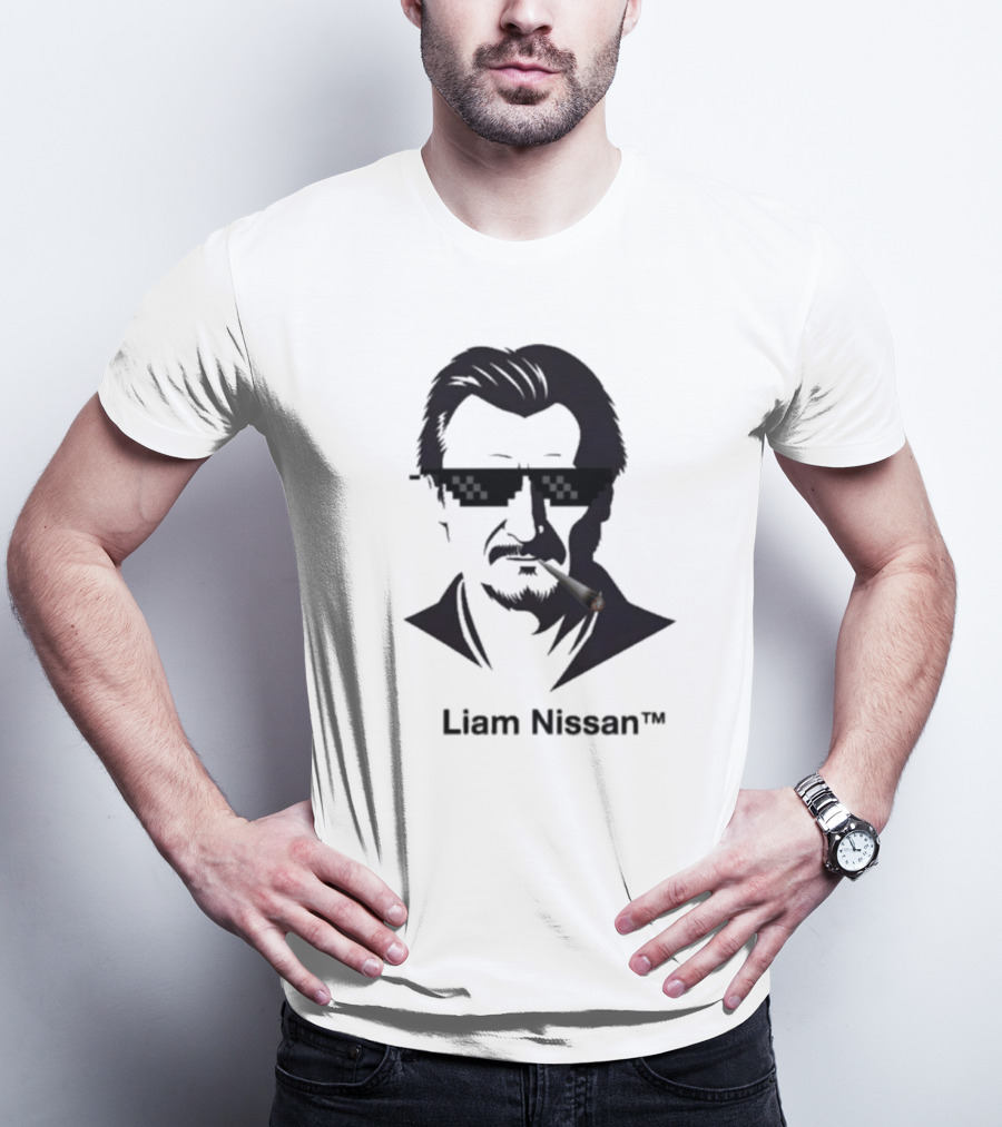 Liam Nissan Smoking Thug Life Sunglasses Mockup T-Shirt