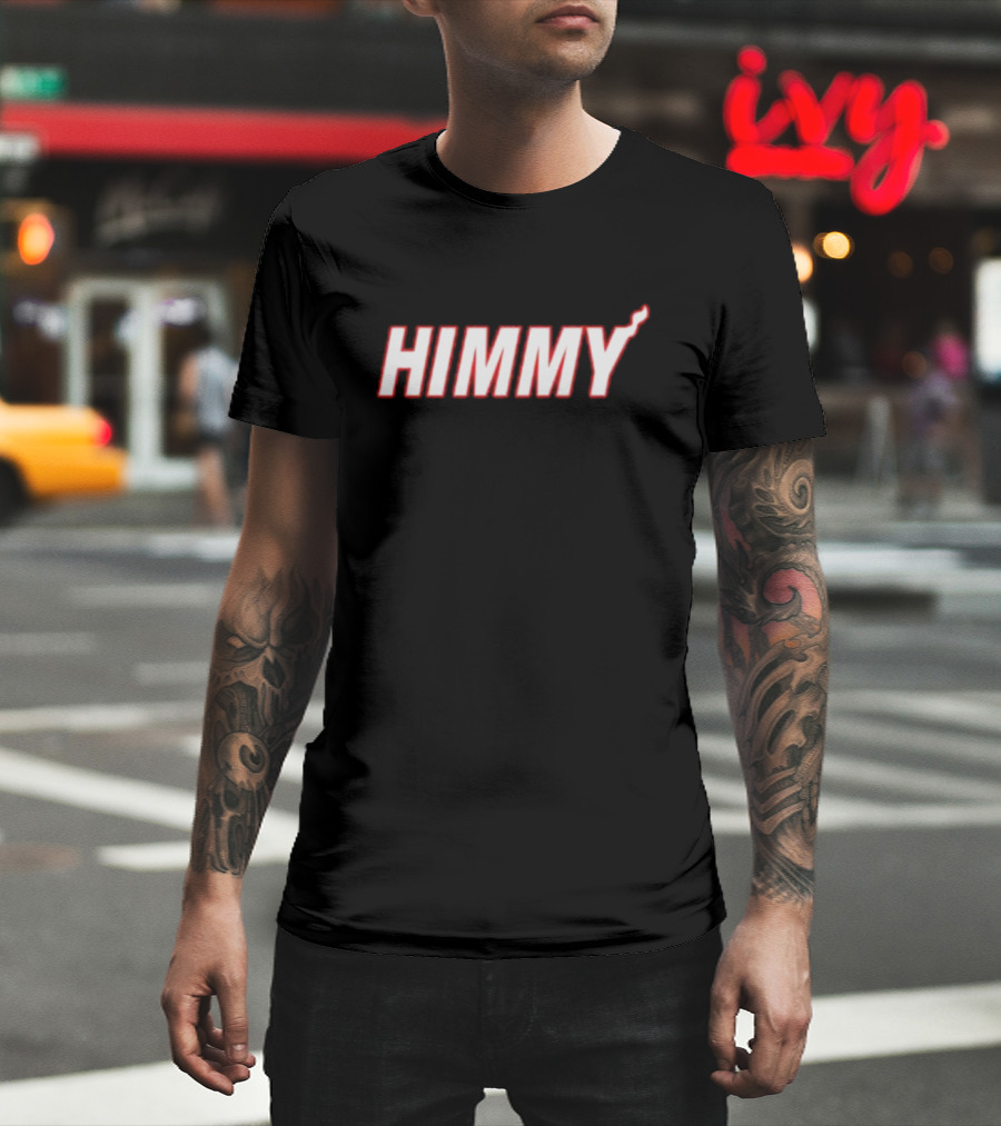 Marisa Marino Himmy Bold White Text With Red Outline T-Shirt