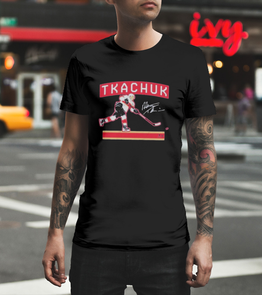 Tkachuk Slap Shot Autograph Player Signage T-Shirt
