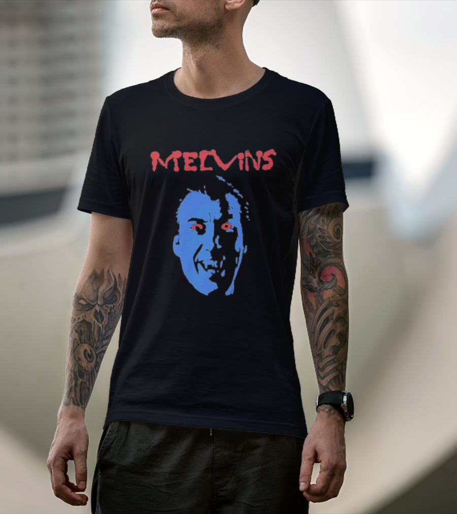 Melvins Christopher Iconic Blue Face With Red Eyes T-Shirt