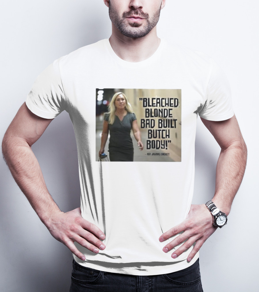 Bleached Blonde Bad Built Butch Body ACP Jamming Crockett T-Shirt