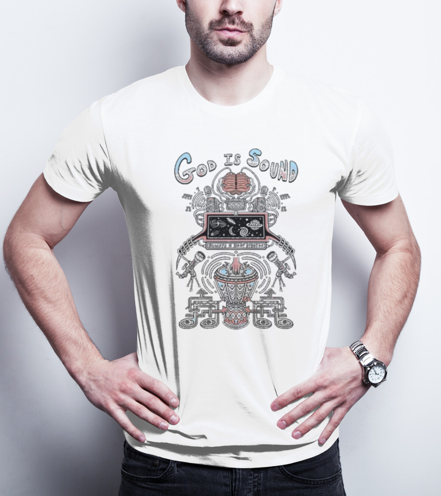 Always A Hoot Studios God Is Sound Abstract Musical T-Shirt