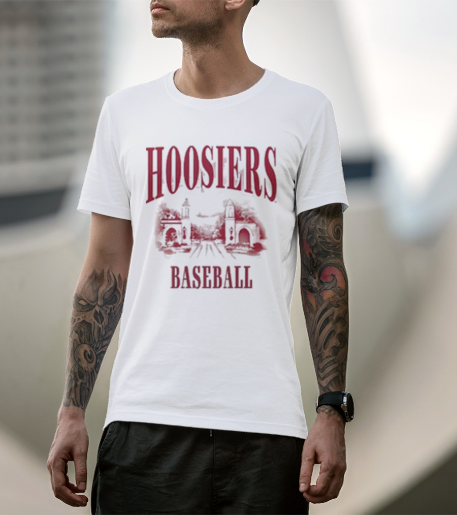 Hoosiers Baseball White Gates Iconic T-Shirt